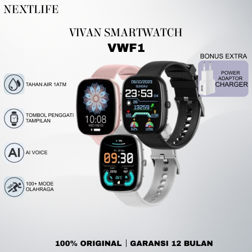 Jual Smartwatch VIVAN VWF1 130+ Sports Mode TFT 1.83'' Tahan Air 1ATM ...