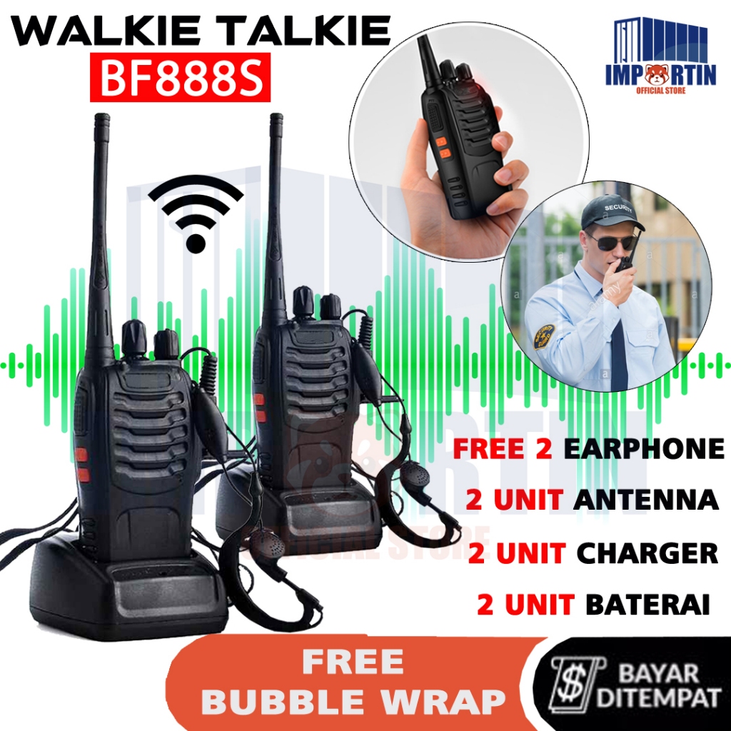 Jual Walkie Talkie BF 888S Waterproof Portable With Headset/ Handy ...