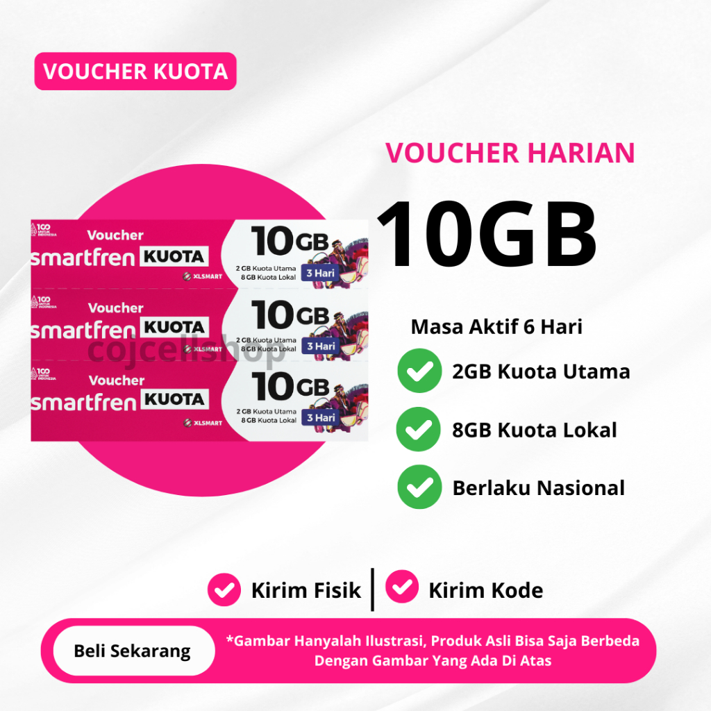 Jual Voucher Kuota Data Smartfren 10GB Masa Aktif 6 Hari Full 24 JAM ...
