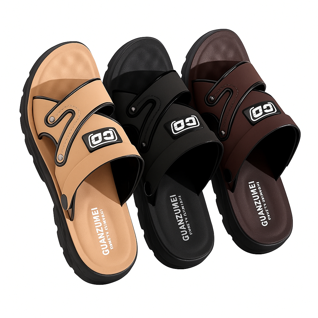 Jual Sandal Slop Pria Kulit Premium Stylis Nyaman Anti Selip | Shopee ...