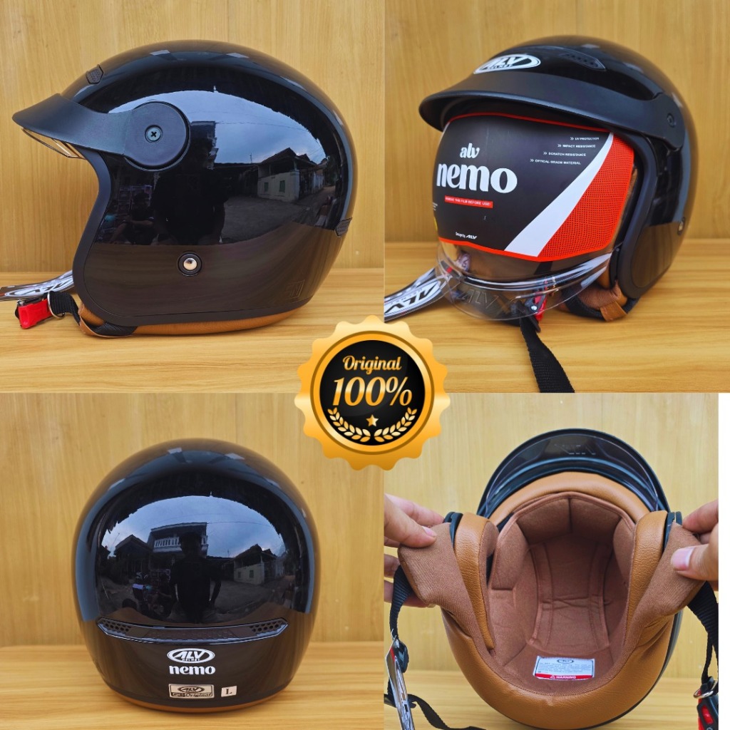 Jual Helm Alv Nemo Magnum Original Helm Bogo Helm Retro Pria Wanita ...