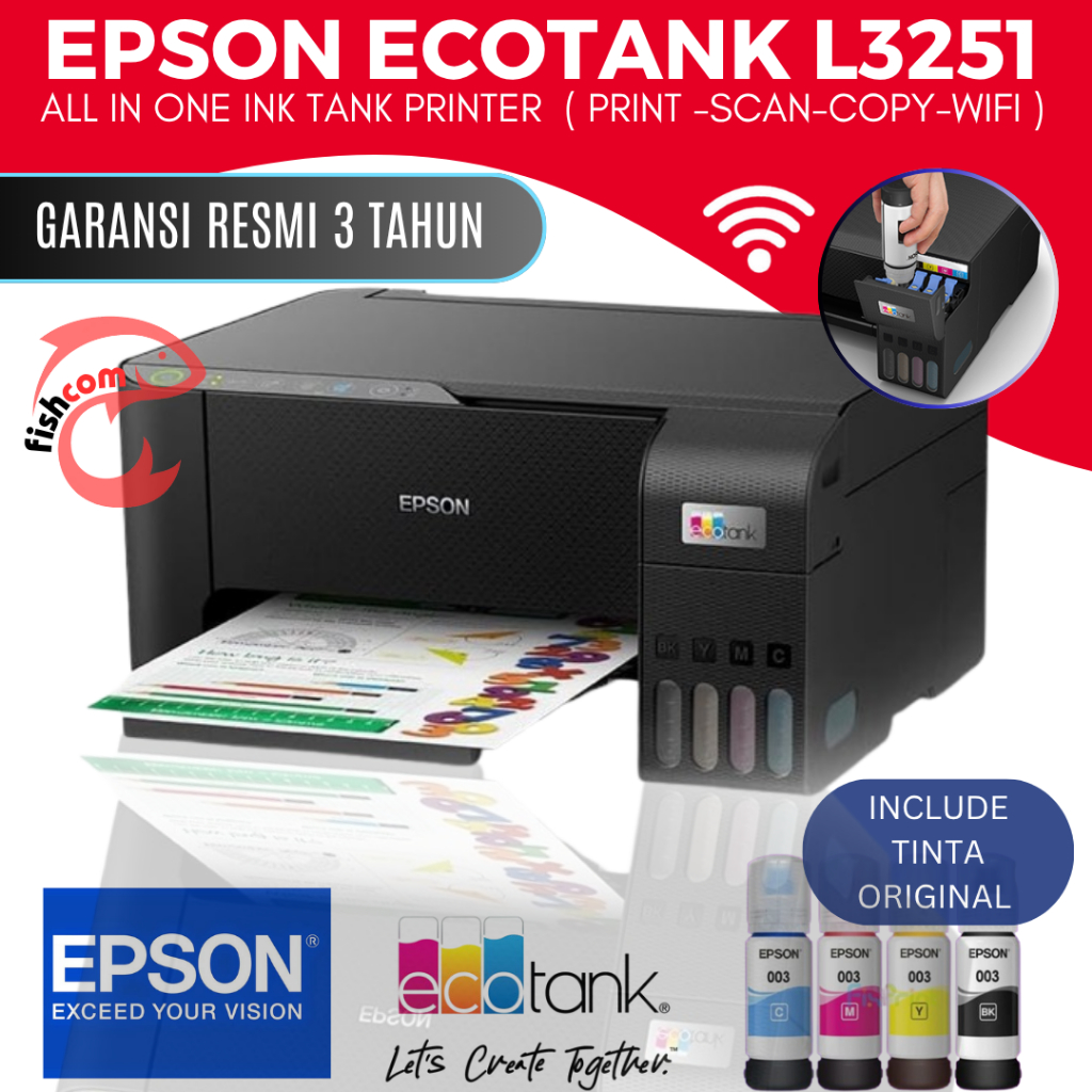Jual Printer Epson EcoTank L3251 A4 Wi-Fi All-in-One Ink Tank Printer ...