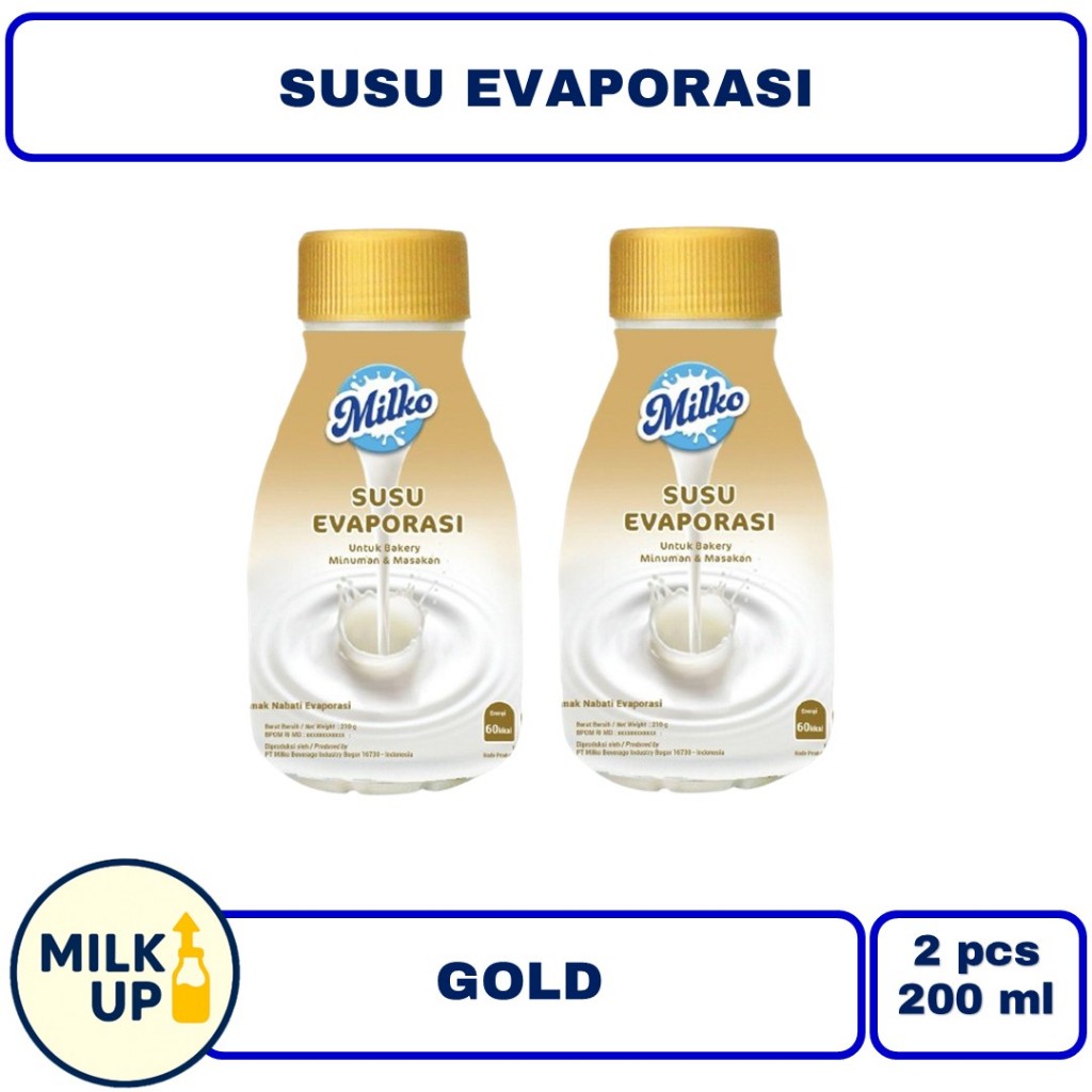Jual MILKO SUSU EVAPORASI GOLD isi 2 botol x 200 ml | Shopee Indonesia