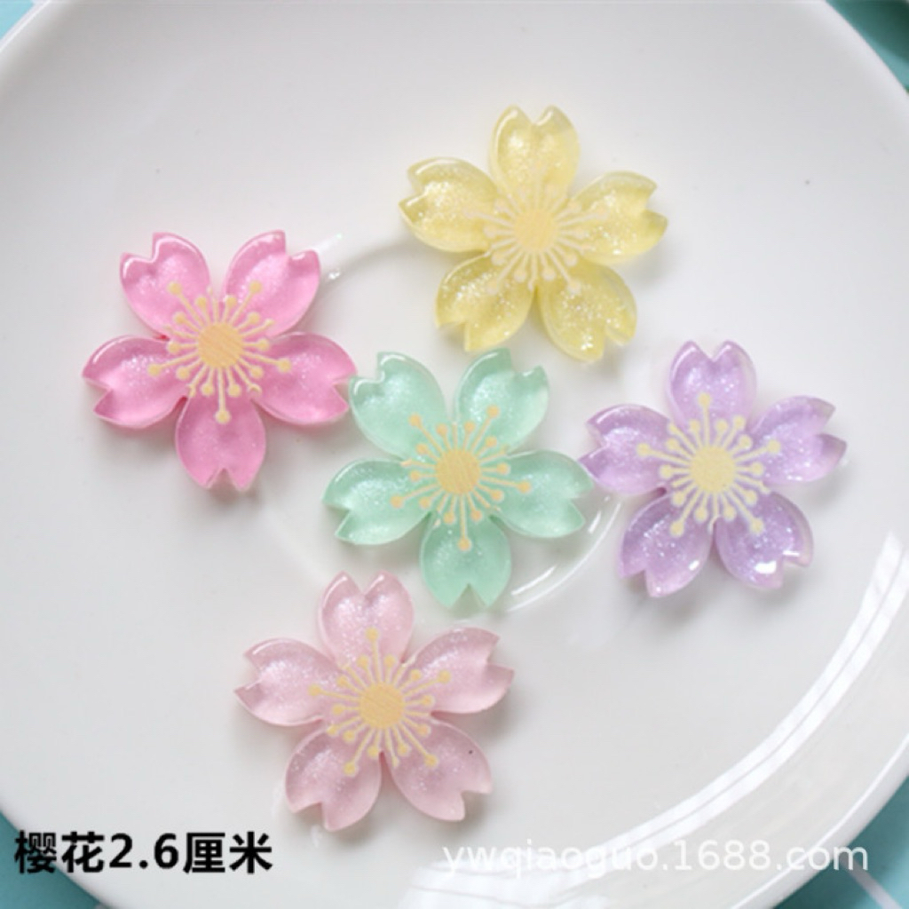 Jual THEDIYLAB (1PCS) RESIN CLAY APLIKASI TEMPEL BENTUK BUNGA BUNGA ...