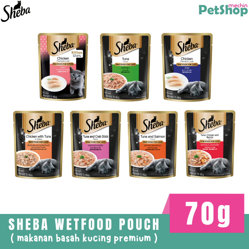 Jual SHEBA Pouch Makanan Kucing Basah Dewasa dan Kitten Premium - 70g ...