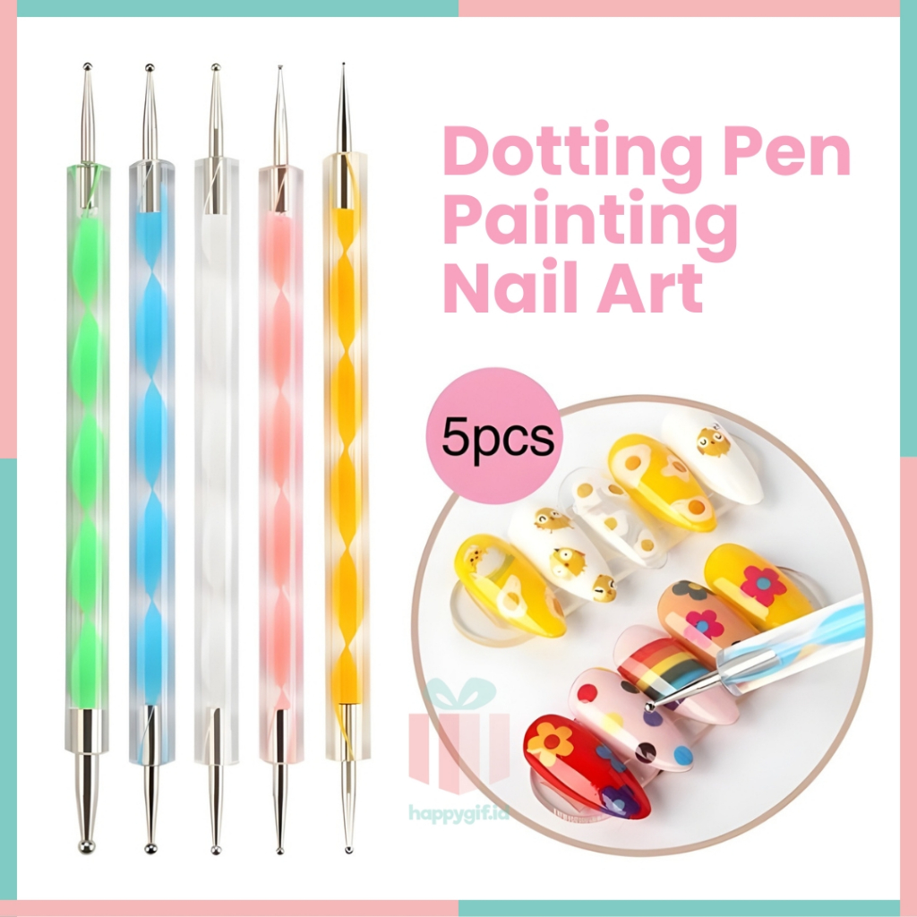 Jual Dotting Pen 5pcs Painting Nail Art Tools UV Gel Nail Polish Alat ...