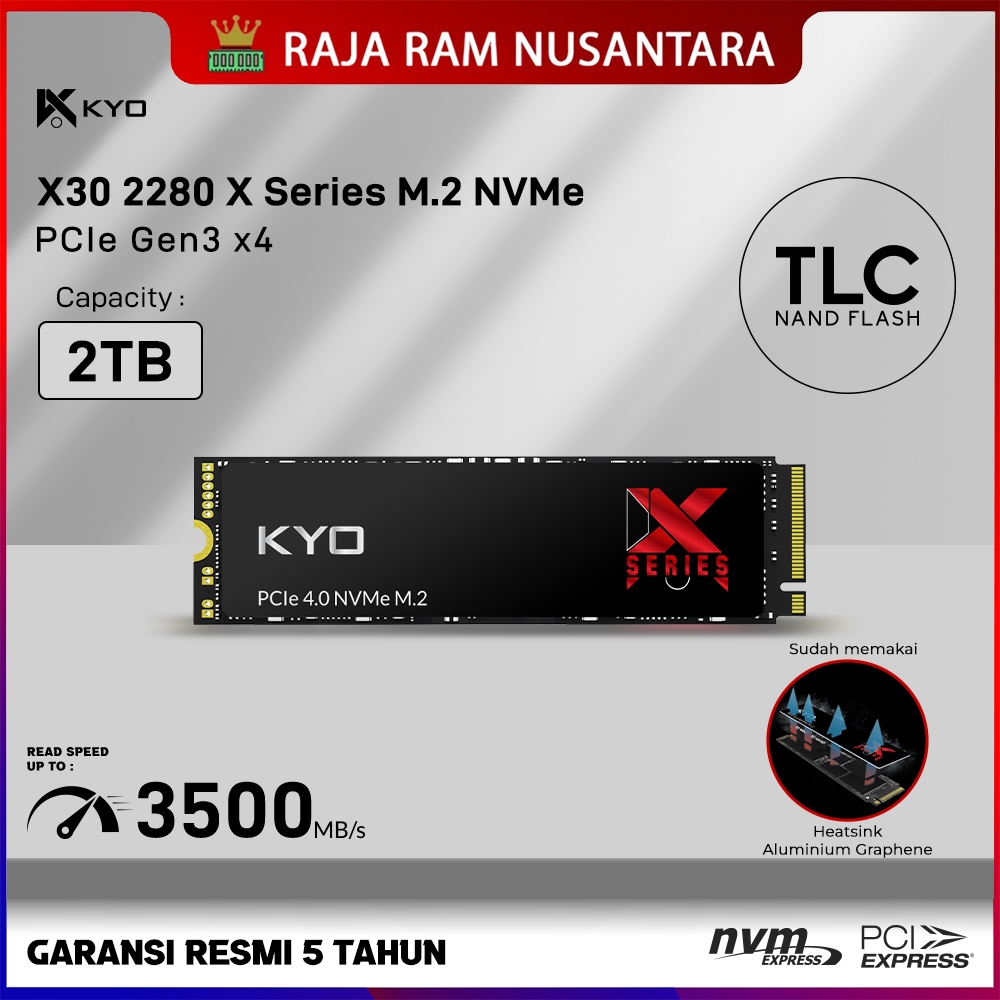 Jual KYO X30 PCIe 3.0 M.2 NVMe 2280 SLC Cache TLC Nand 2TB X Series SSD ...