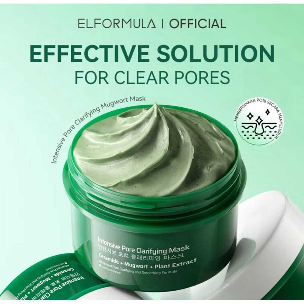 Jual ELFORMULA Intensive Pore Clarifying Mugwort Mask - Clay Mask Mud ...