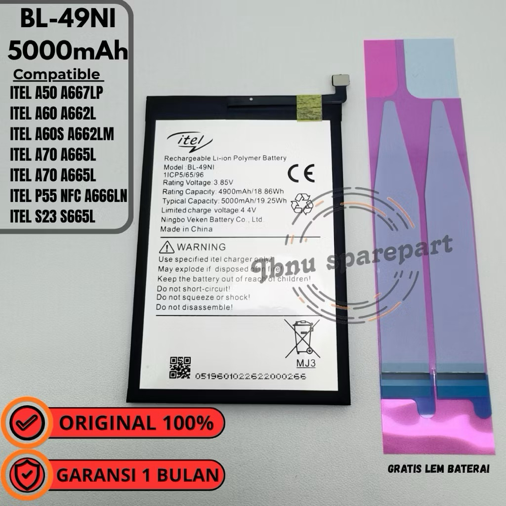 Jual BATERAI BATRE ITEL A60 A662L / A60S A662LM / S23 S665L / A70 A665L ...
