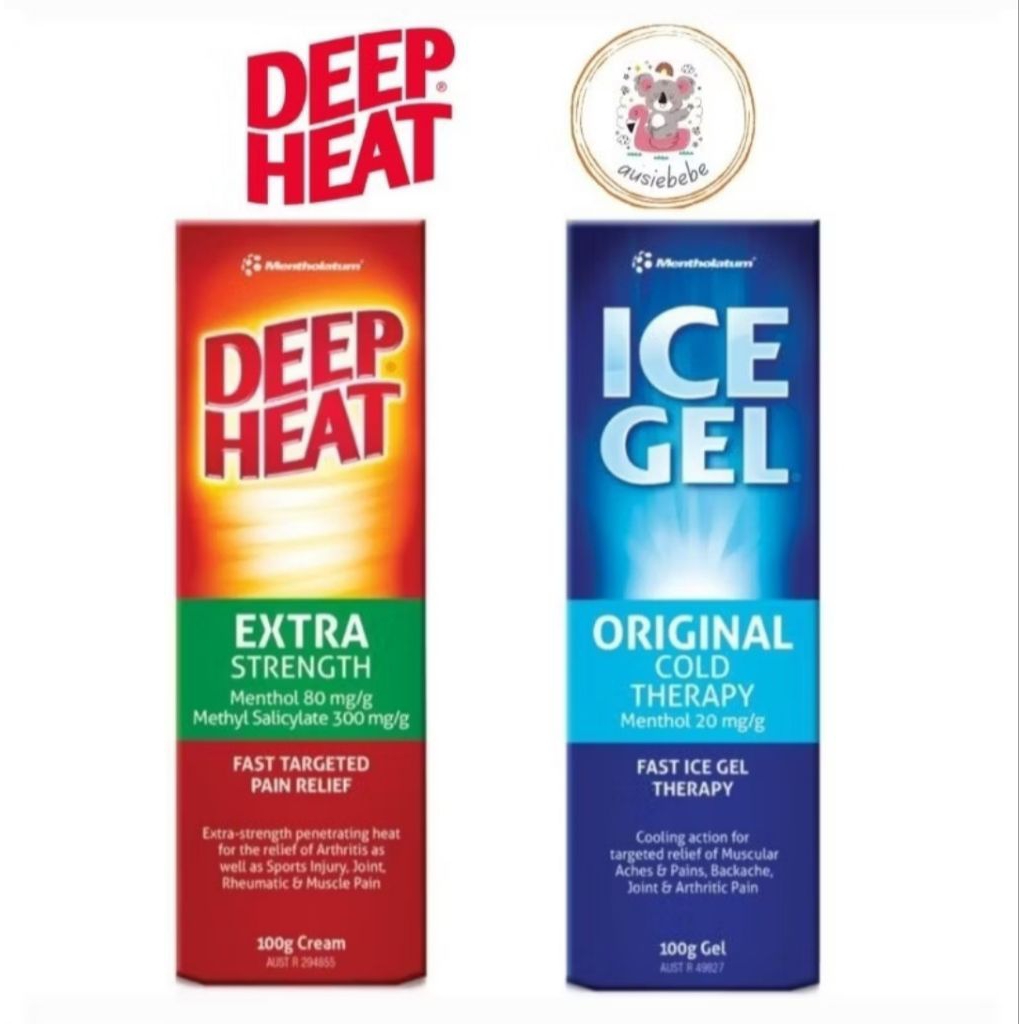 Jual Deep Heat Extra Strength Cream 100g / Mentholatum Ice Gel 100g ...