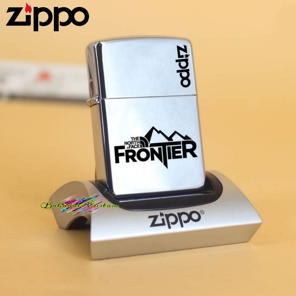 Jual KOREK API ZIPPO SILVER CHROME CUSTOM GRAFIR FRONTIER TNF BISA ...
