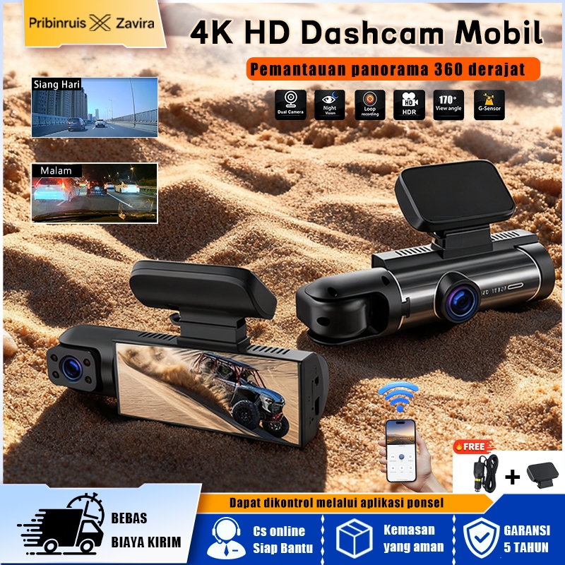 Jual PRIBINRUIS Dashcam Mobil Perekaman layar ganda Ultra Tinggi 4k ...