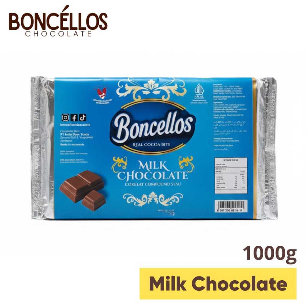 Jual BONCELLOS - Milk Compound Chocolate 1000g | Shopee Indonesia