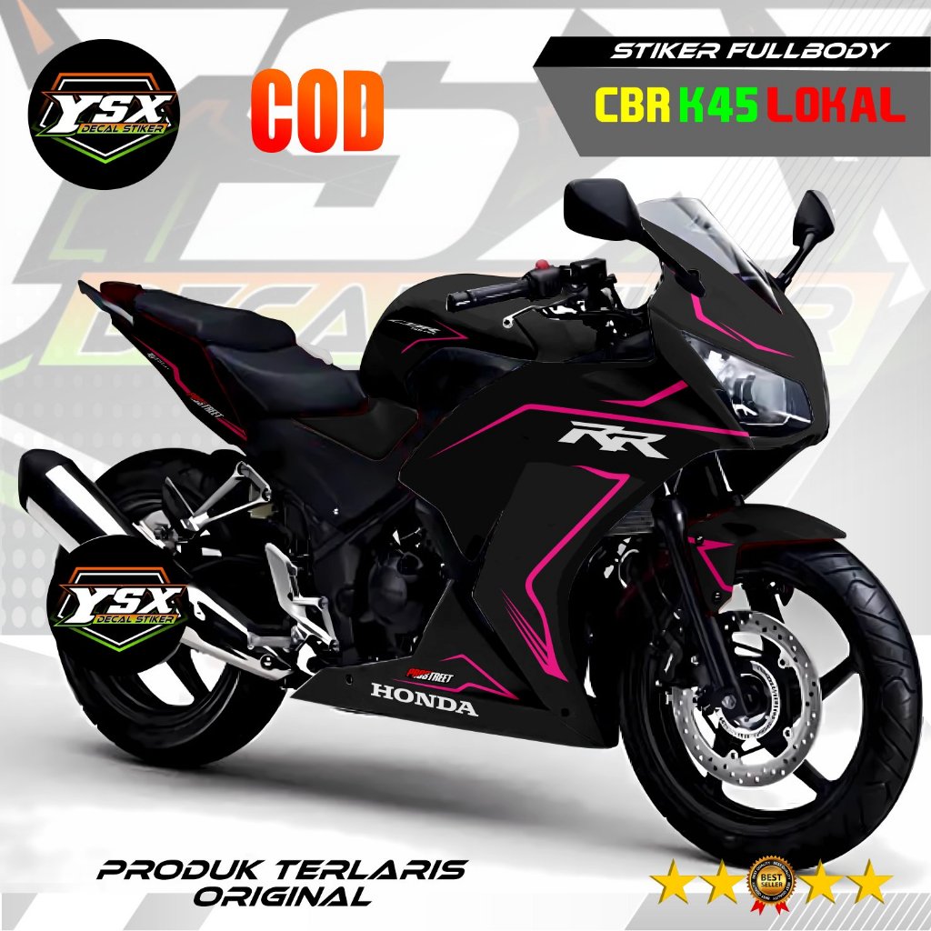 Jual Decal CBR 150 K45 Lokal Stiker Fullbody Desain Lis basic Hitam ...
