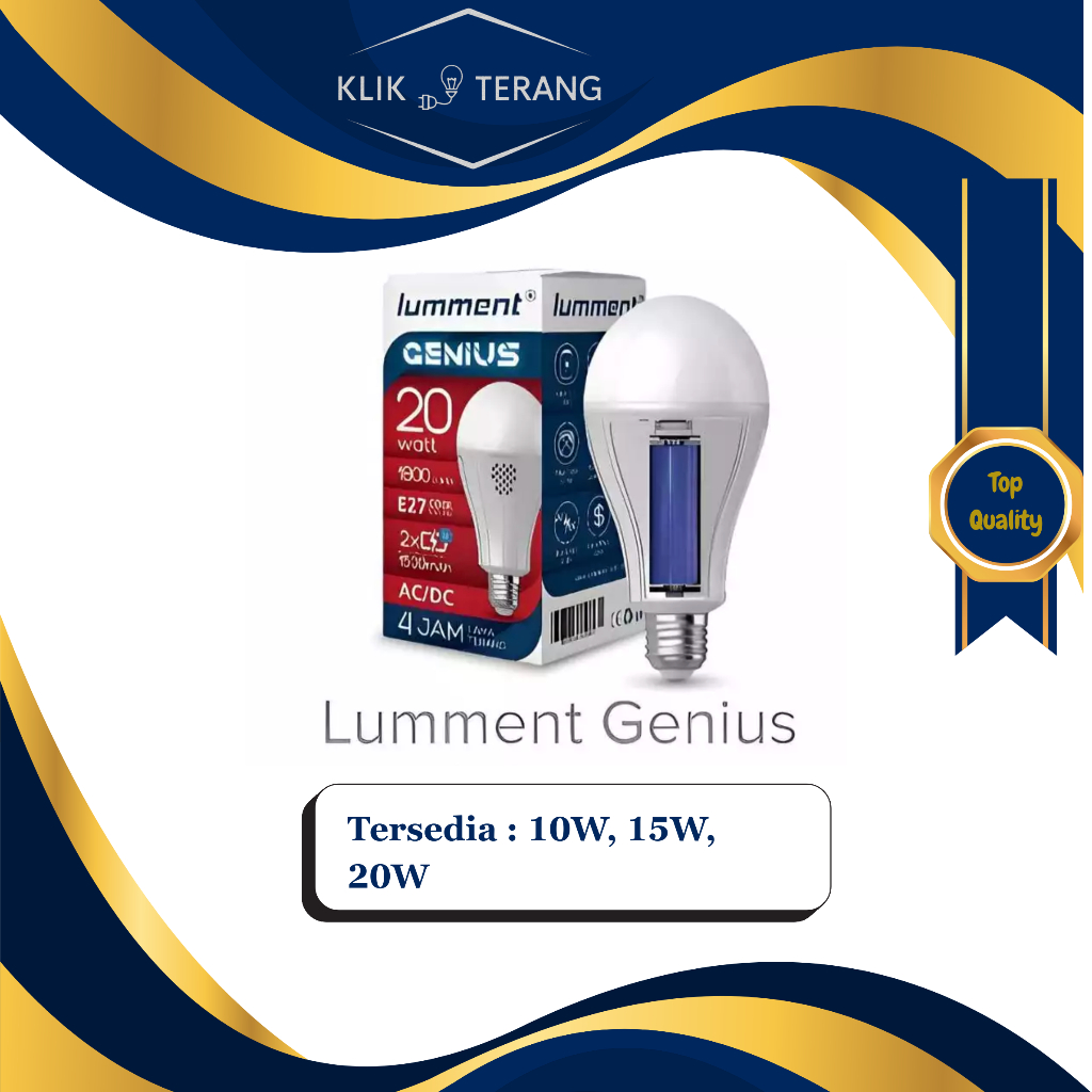 Jual Lumment Lampu Emergency LED Genius 10W 15W Dan 20W AC/DC SNI ...