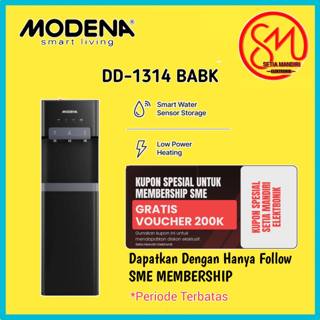 Jual MODENA DD1314BABK Dispenser Air Galon Bawah Bottom Loading Panas, Dingin, & Normal DD 1314 ...