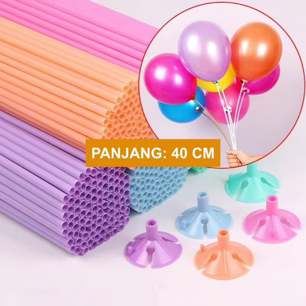 Jual Tangkai Balon + Holder panjang 40 cm | Stik Balon Latex | Shopee ...