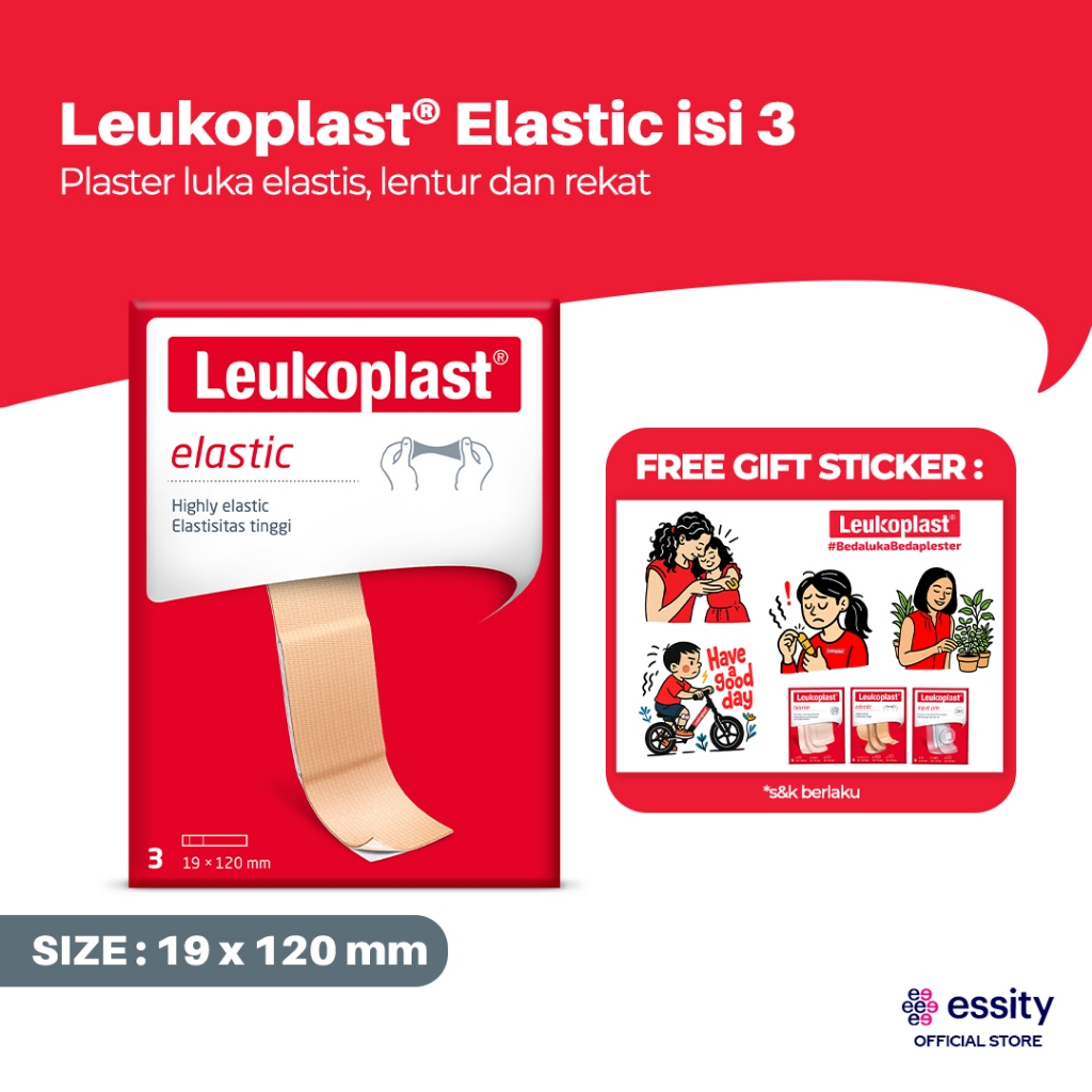 Jual Leukoplast Elastic isi 3 - Plaster luka elastis, lentur dan rekat ...