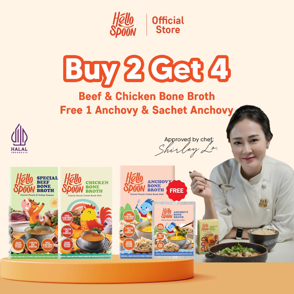 Jual [BUY 2 GET 4] - Bone Broth Powder Hello Spoon Bundling 2 pcs FREE ...