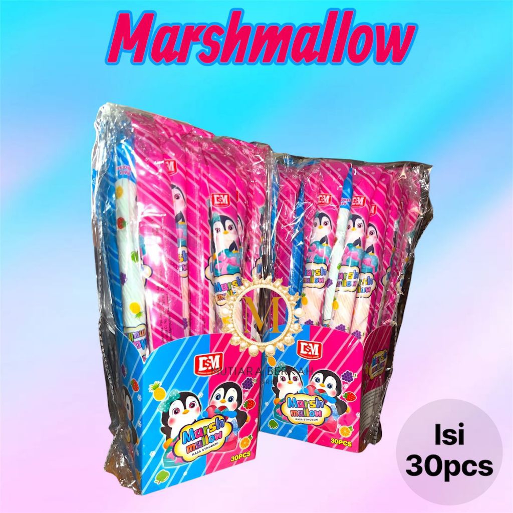 Jual Permen Lunak Marshmellow Kepang Besar 1 Pack isi 30pcs | Shopee ...