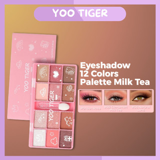 Jual YOO TIGER Eyeshadow 12 Warna Milk Tea Daily Earth Palette Natural ...