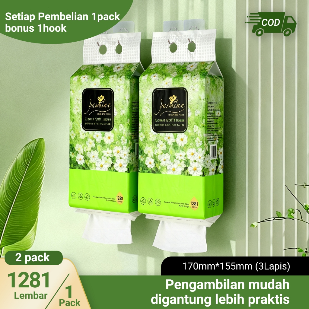 Jual [2 pack][2 hook free] Yasimie Tisu Gantung tebal 3 PLY 1281 Wajah ...