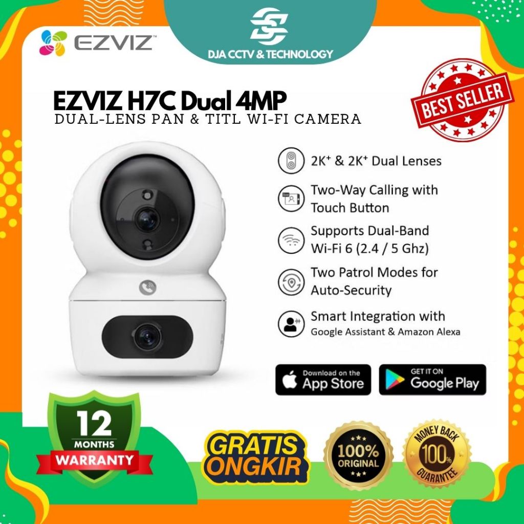 Jual EZVIZ H7C 4MP+4MP DUAL LENS CAMERA 2K+ SMART WIFI PAN & TILT ...