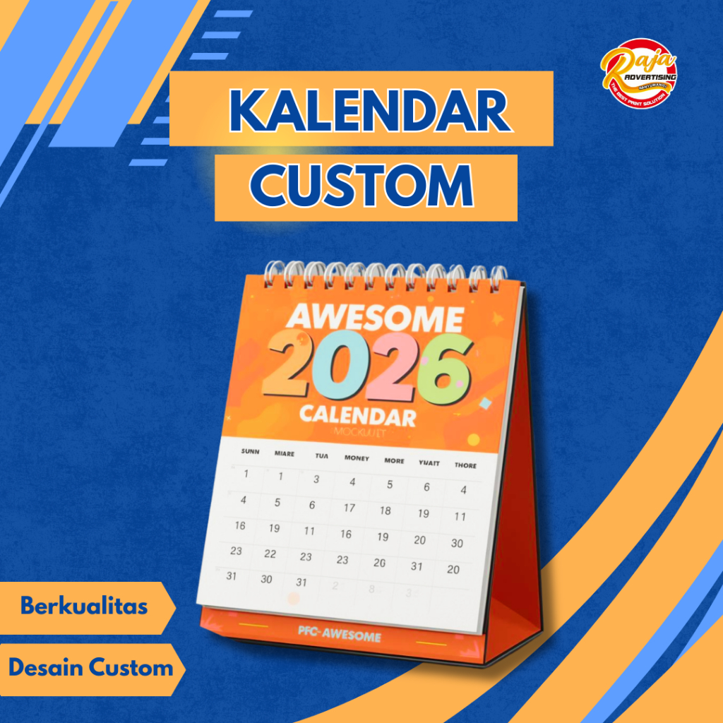 Jual Kalender Duduk Custom Kertas AP 210, lembar A5 klep spiral Minimal ...