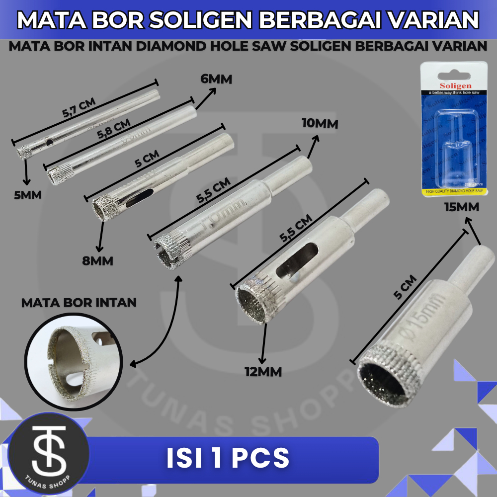 Jual Mata Bor Kaca / Mata Bor Keramik / Mata Bor Granite ASLI Soligen ...
