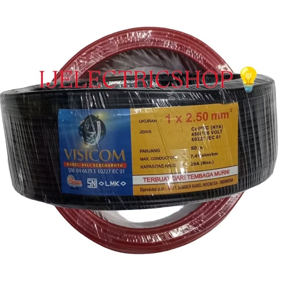 Jual VISICOM KABEL LISTRIK KAWAT TEMBAGA MURNI TUNGGAL ENGKEL LMK NYA 2 ...