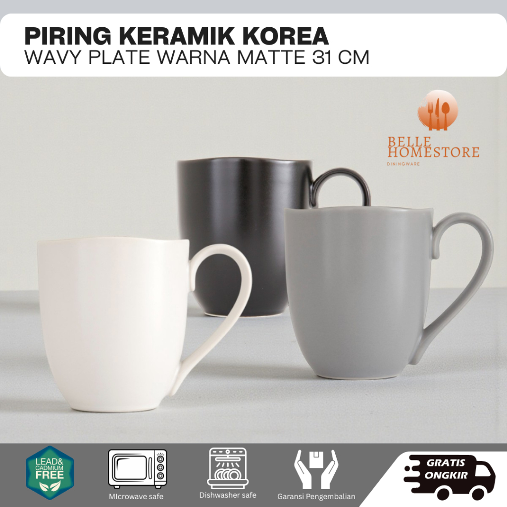 Jual GELAS KERAMIK MUG ESTETIK KOREA WAVY WARNA WARNI DOFF COLOUR 350ml ...