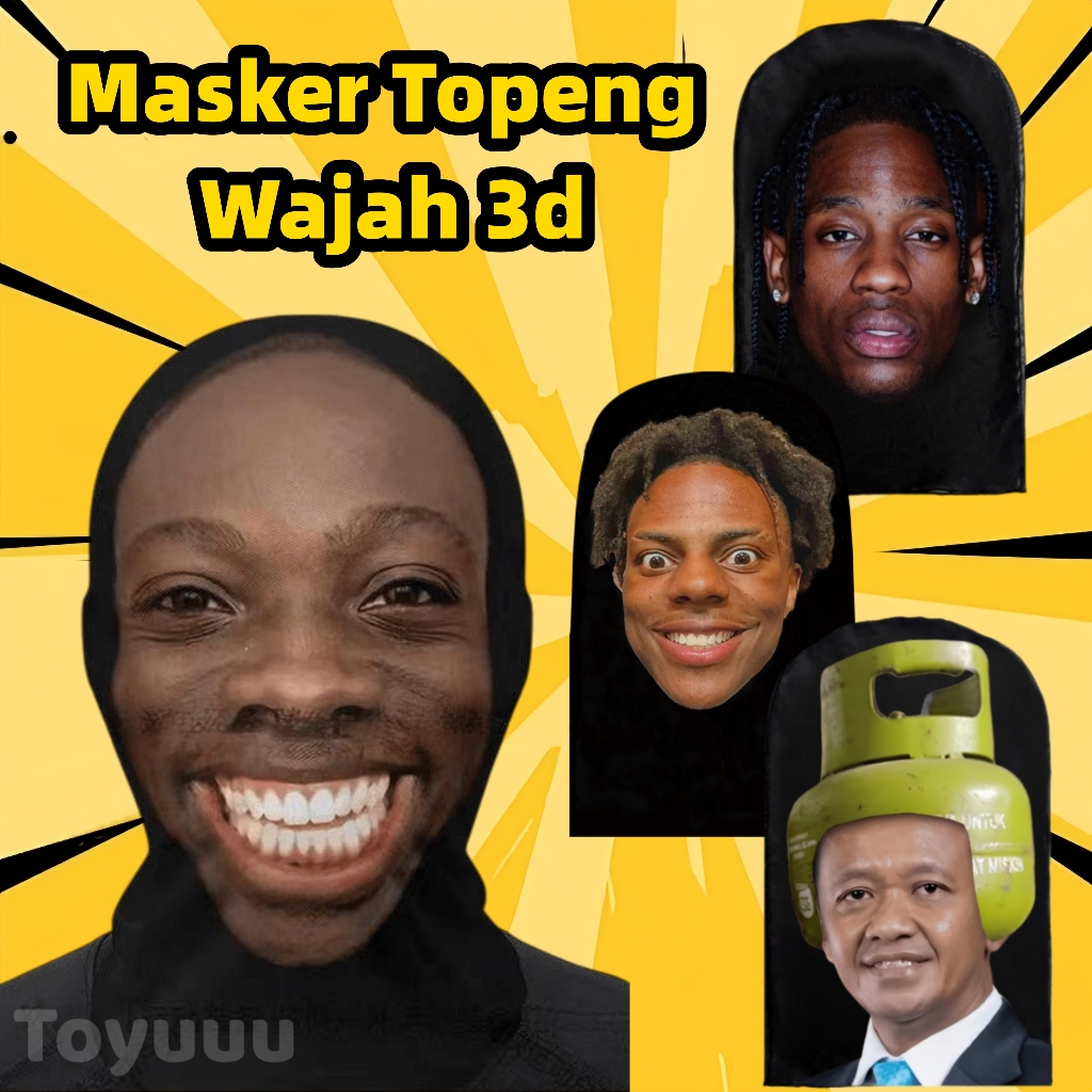 Jual Ready.Topeng Kepala/Topeng Ugly Face Lucu Masker Motor Pelindung ...