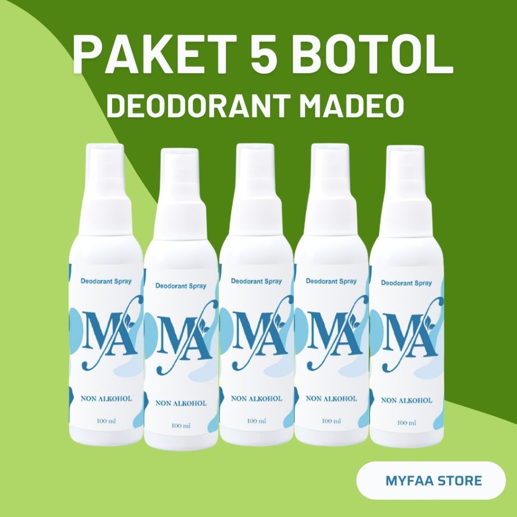 Jual MA DEODORANT ( MADEO ) PAKET 5 BOTOL MENGATASI MASALAH BAU BADAN ...