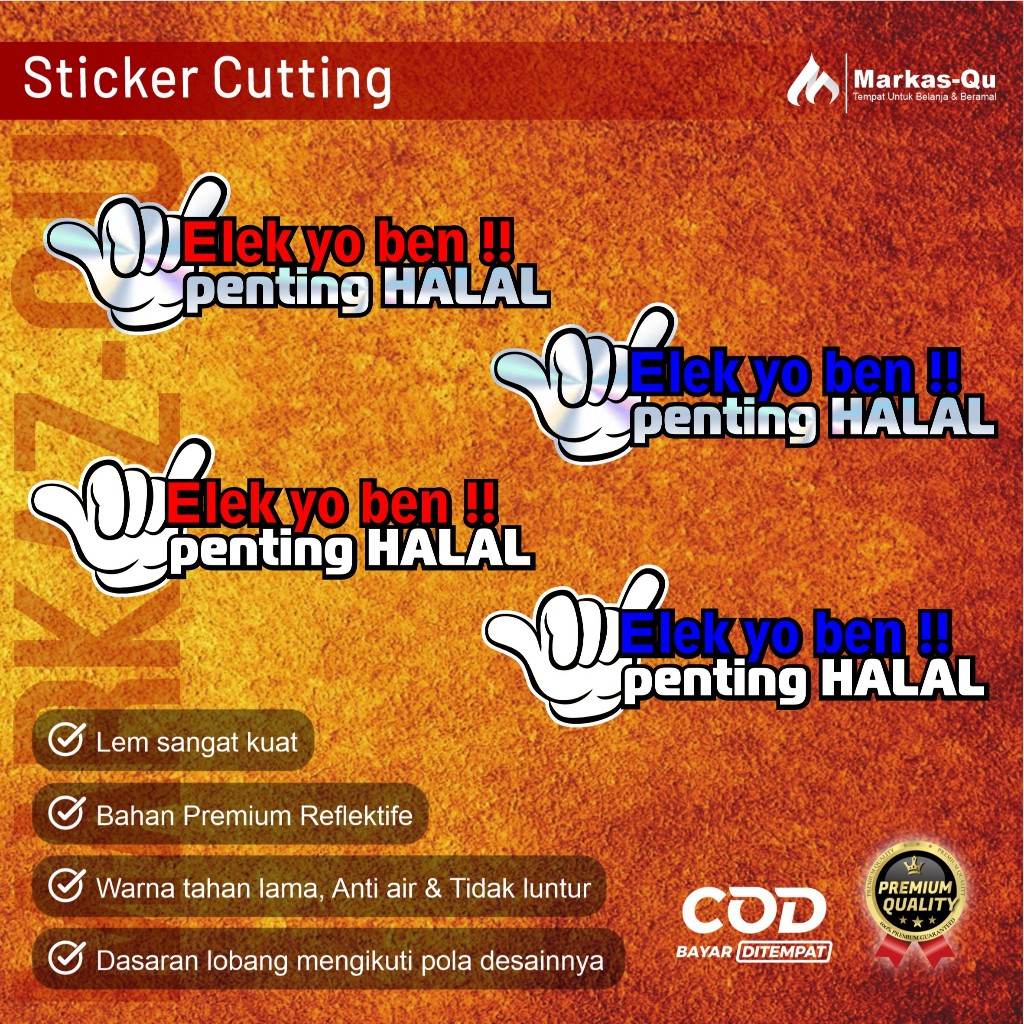 Jual Sticker Cutting Kata-Kata Jawa ELEK YO BEN PENTING HALAL(Jelek ...