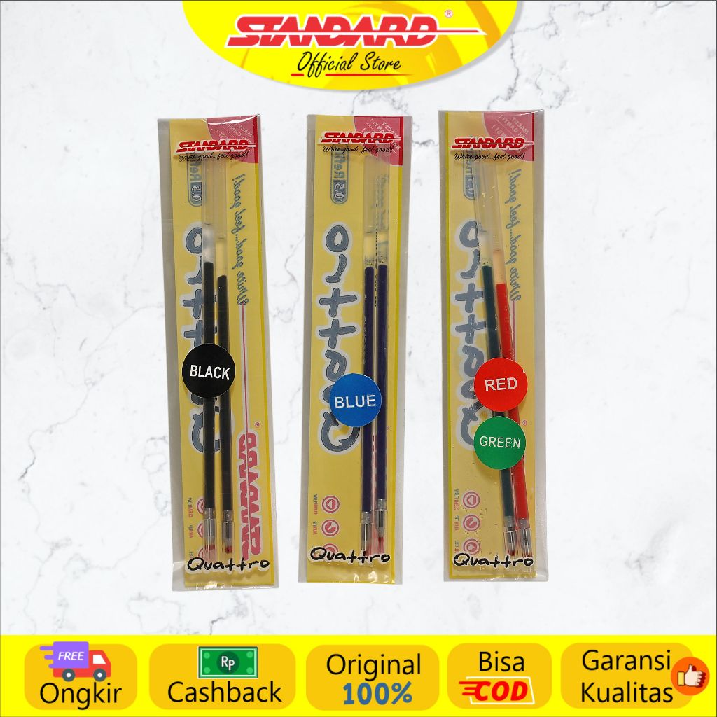 Jual Standard - Refill Pulpen Quattro 0.5 / 0.7 - Gel ( Isi Pulpen ...