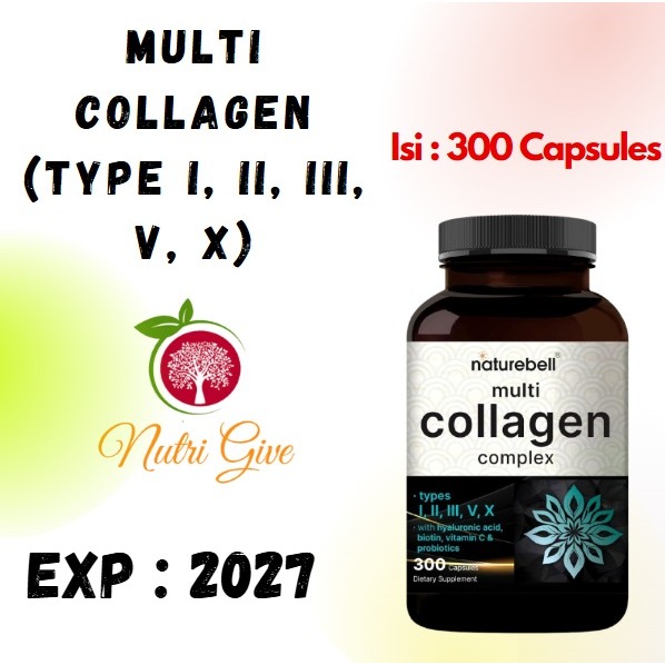 Jual NatureBell Multi Collagen Complex, 300 Capsules | 5 Collagen ...