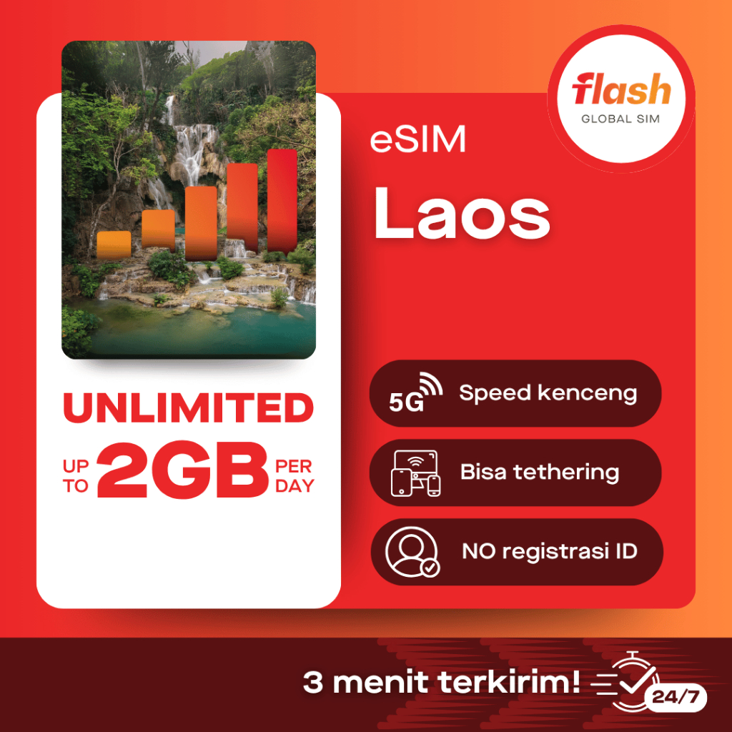 Jual Flash Global eSIM Laos Unlimited Data | Shopee Indonesia