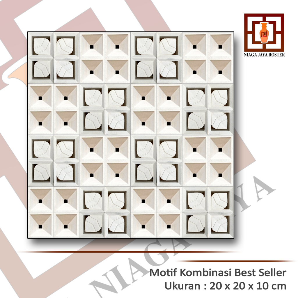 Jual NIAGA JAYA ROSTER- MODEL MIX DAUN,UK 20X20CM, er beton minimalis ...