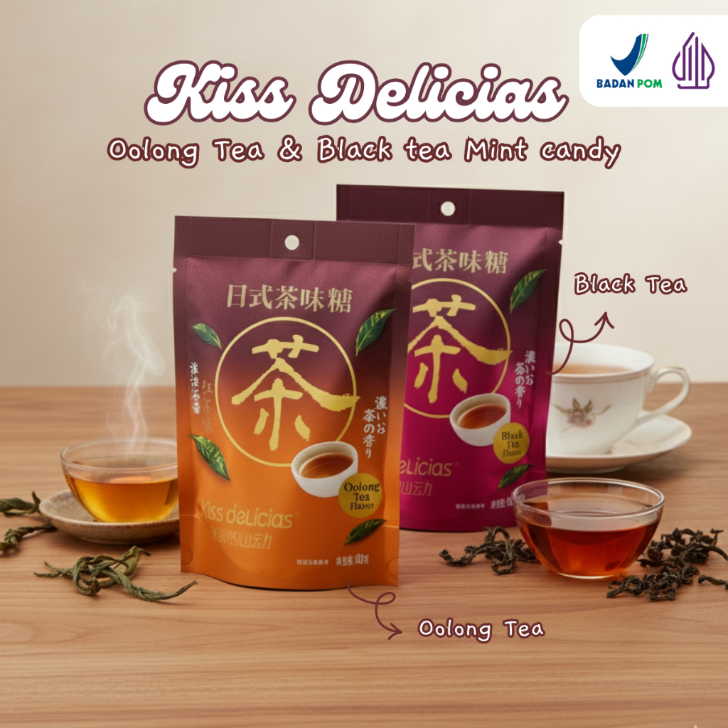 Jual Kiss Delicias Oolong Dan Black Tea Mint 60 gr Permen Rasa Teh ...