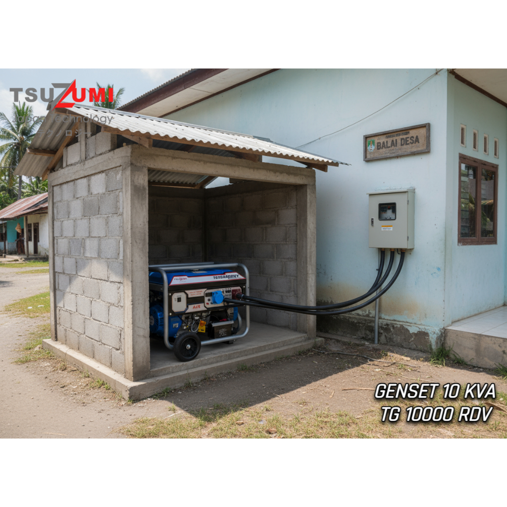 Jual Genset 10 KVA Open Bensin Dual Voltage Tsuzumi TG 10000 RDV Blue ...