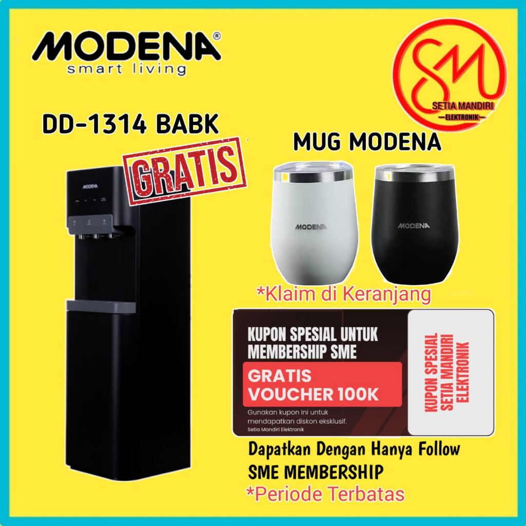 Jual MODENA DD1314BABK Dispenser Air Galon Bawah - Bottom Loading Panas, Dingin, & Normal DD ...