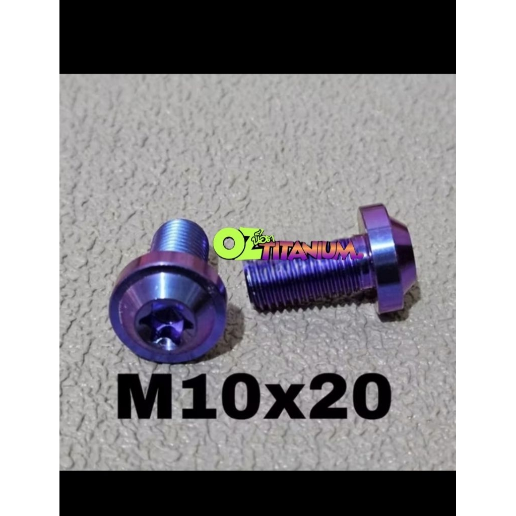 Jual baut M10x20 drat 14 panjang 2cm big head titanium original ...
