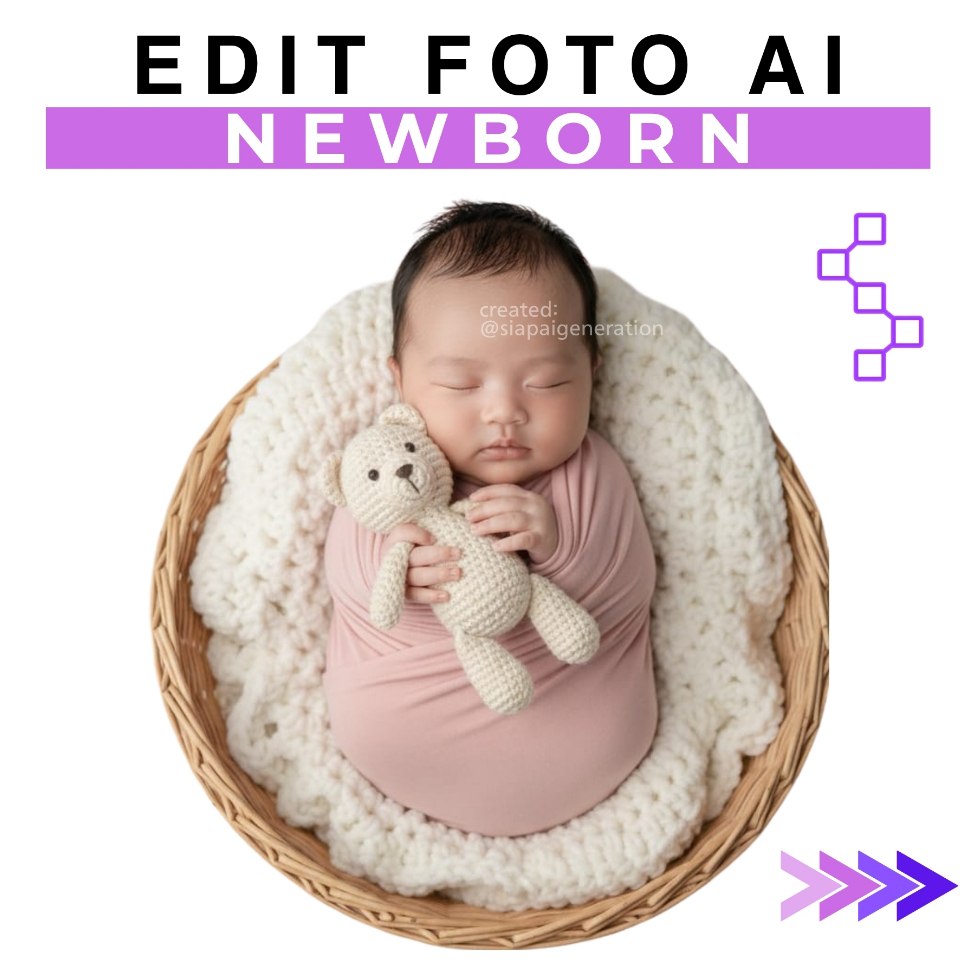 Jual Edit Foto AI Bayi Newborn Premium Wrap Pose Studio Look Soft ...