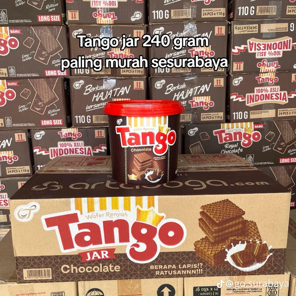 Jual WAFER TANGO JAR CHOCOLATE 240 GRAM - Tango Toples/Wafer Tango ...