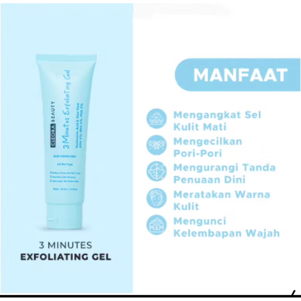 Jual CLEORA BEAUTY 3 MINUTES EXFOLIATING GEL MASKER EXFOLIASI CLEORA ...
