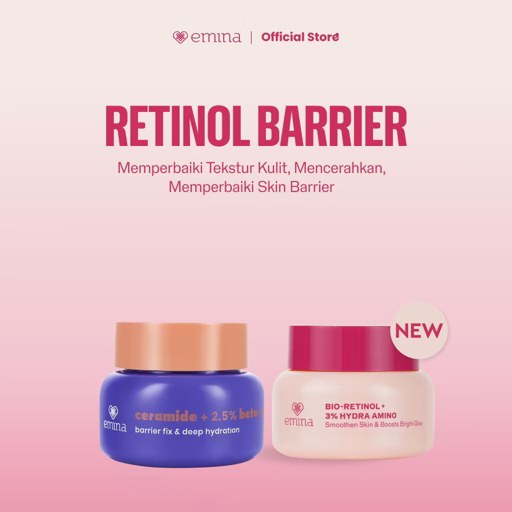 Jual EMINA BUNDLING Paket Hemat New Retinart Barrier Moisturizer Gel ...
