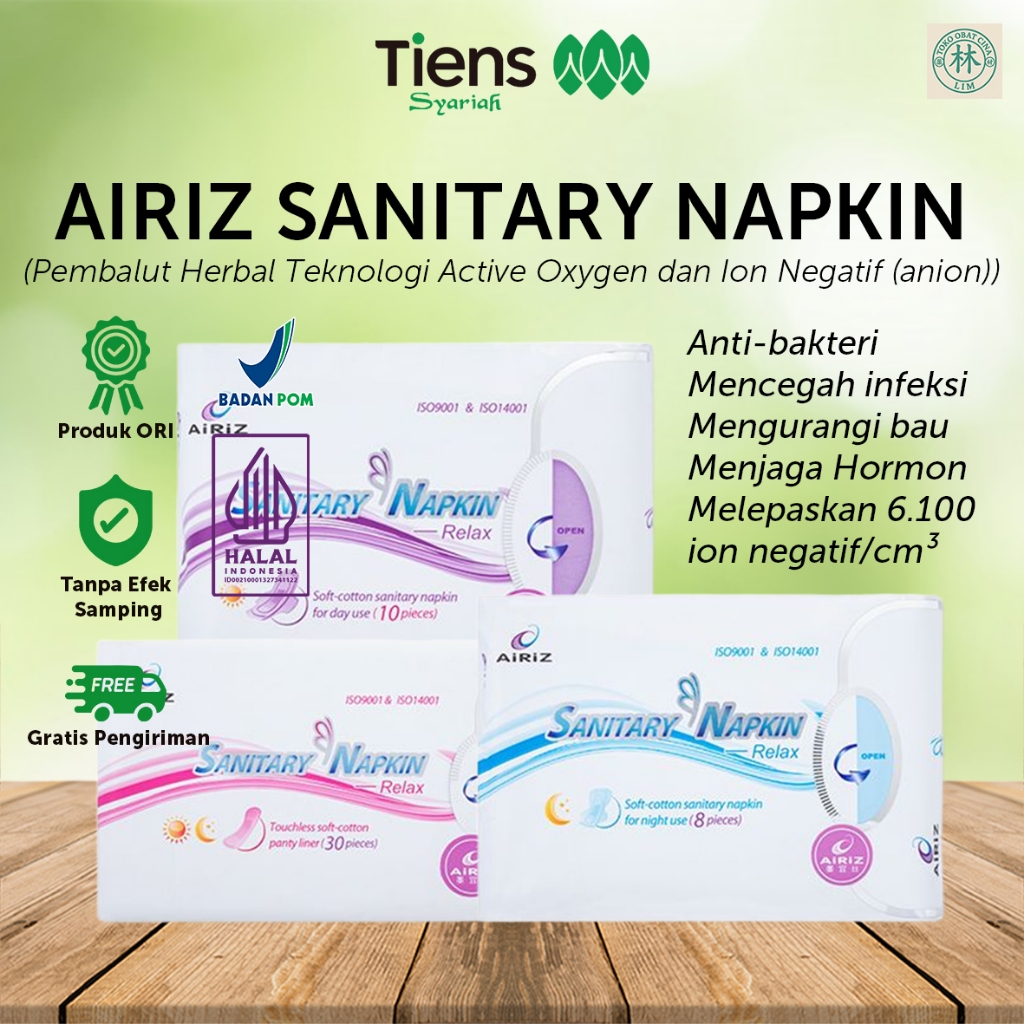 Jual AiRiZ Sanitary Napkin Tiens - Pembalut Herbal Teknologi Active ...