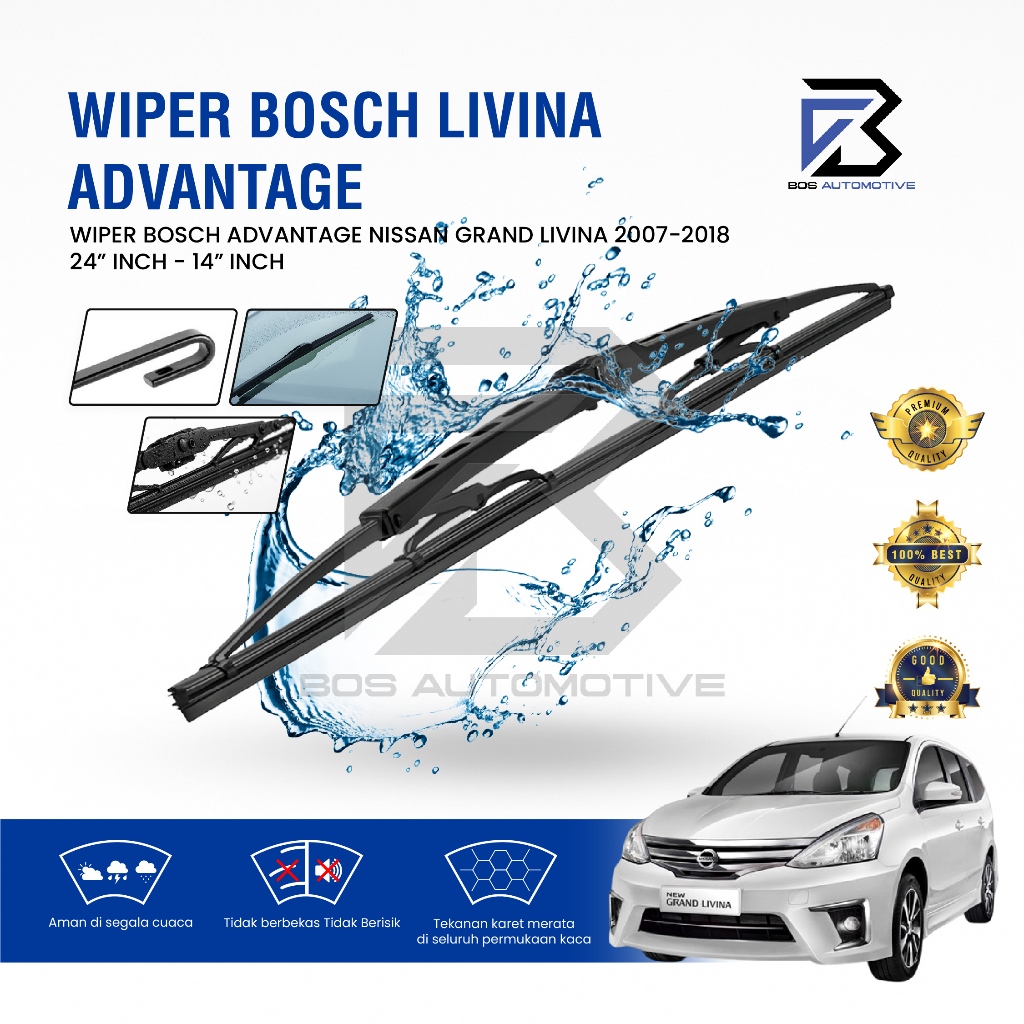 Jual Wiper Blade Bosch Advantage Besi Kipas Kaca Depan Mobil Nissan