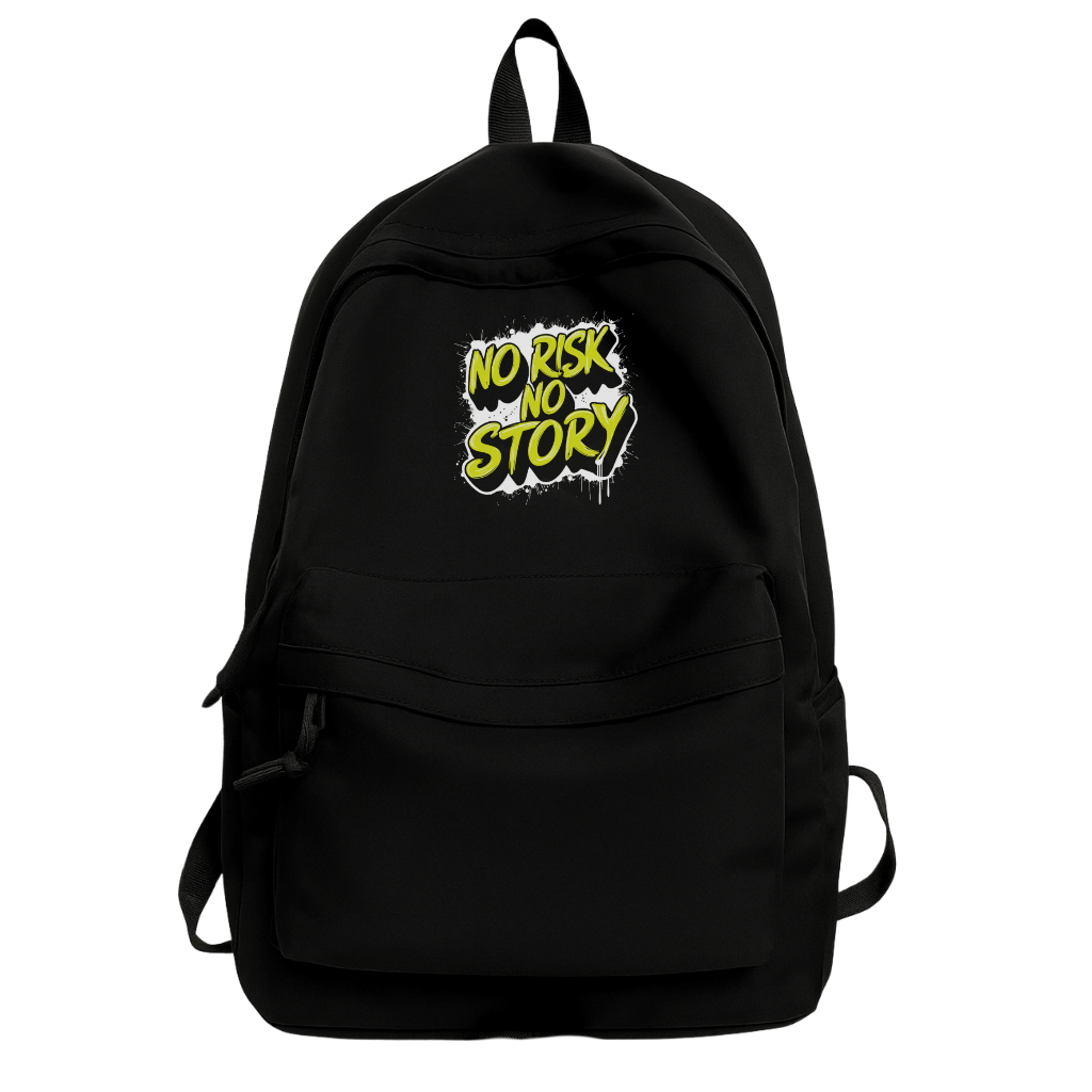 Jual Tas Ransel Pria Hitam No Risk No Story – Backpack Sekolah Kerja ...