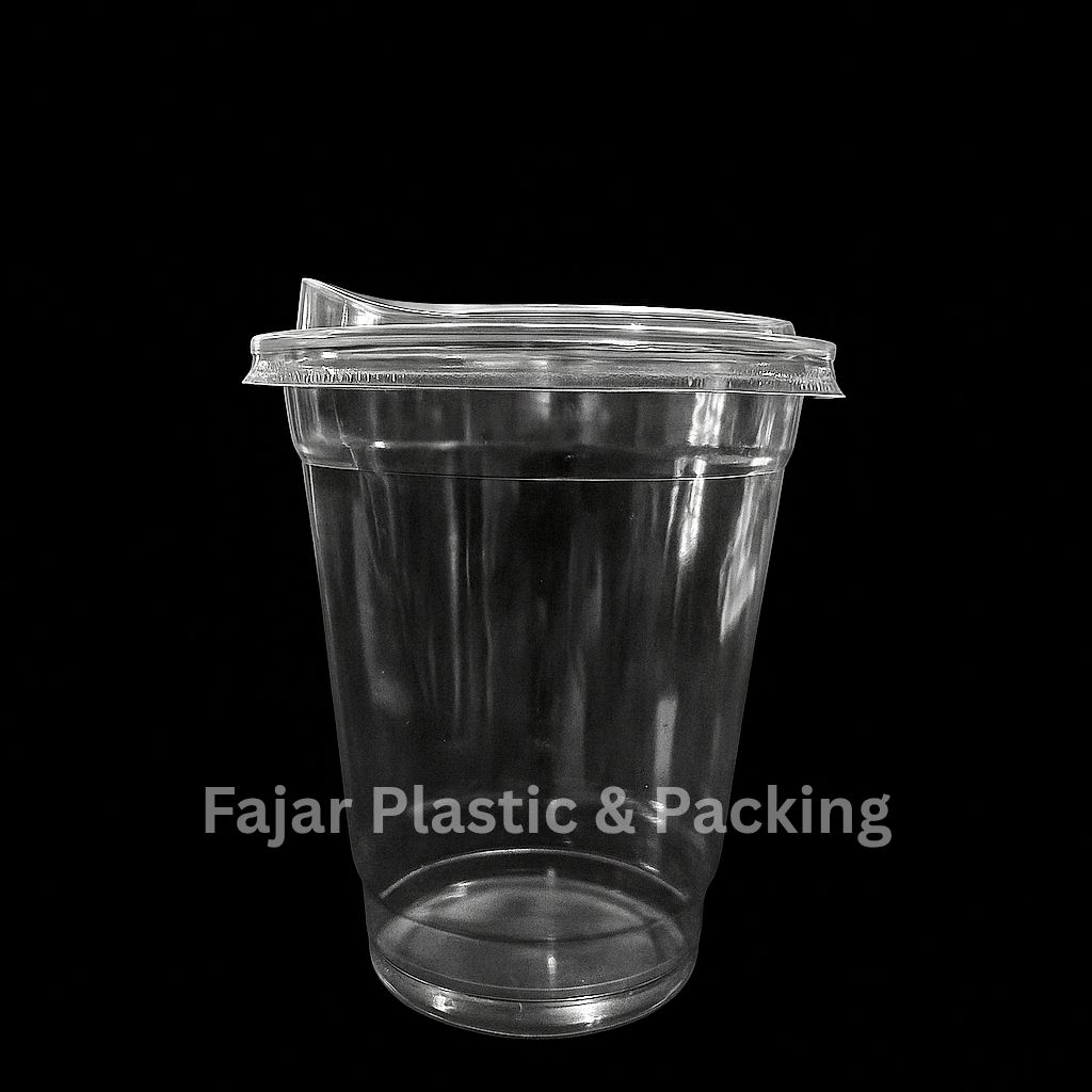 Jual 50 Pcs Gelas Cup PET 14oz Cap PLP + Strawless Lid Tebal Dan Bening ...